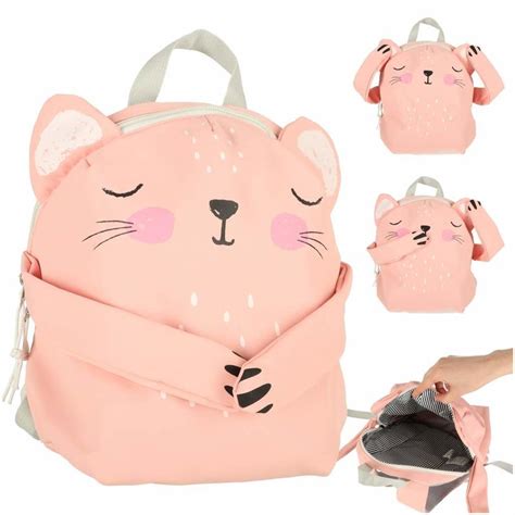 Cute Pink Cat Backpack For Kindergarten And School