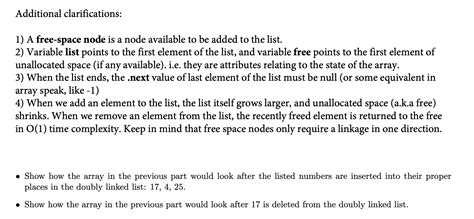 Solved An Array Of Nodes Is Used To Contain A Doubly Linked