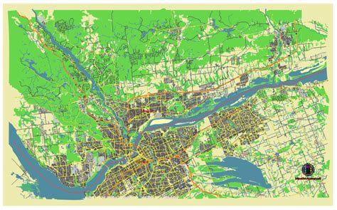 Gatineau Quebec Canada Editable Vector Map Svg Free Maps In Vector