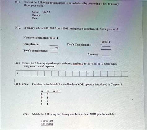 Solved 1 Convert The Following Octal Number To Hexadecimal By Converting It First To Binary