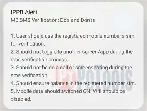 Ippb Mobile Banking New Version Dos And Donts
