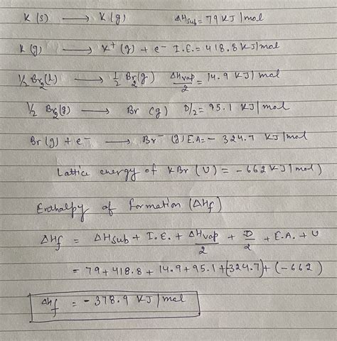 Solved Use The Born Haber Cycle To Calculate The Enthalpy Of Formation Of Course Hero