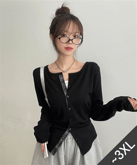 봄신상 체크포인트 3사이즈 슬림 가디건 빅사이즈통통제작 에이블리