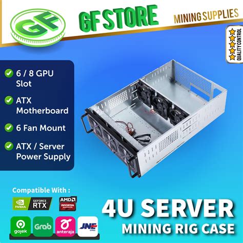 Jual 4u Server Mining Rig Case 8 6 Gpu Atx⚡ Casing Gpu Mining Shopee Indonesia