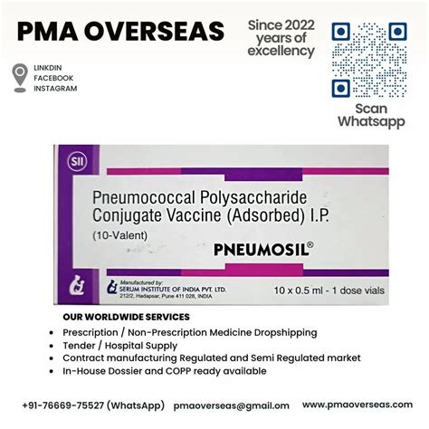 Pneumosil Vaccine Pneumococcal Polysaccharide Conjugate Vaccine 05 Ml
