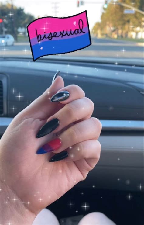 Bisexual Pride Acrylic Nails 💗💜💙 Bi Pride Nails Designs
