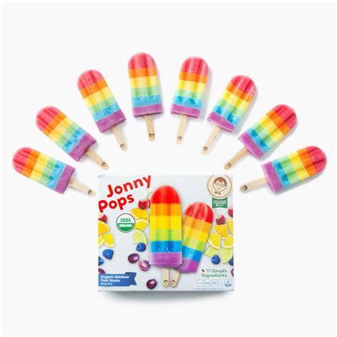 Organic Rainbow Fruit Stacks Pops Jonnypops©