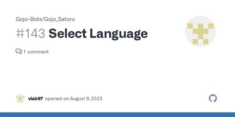 Select Language · Issue 143 · Gojo Botsgojosatoru · Github