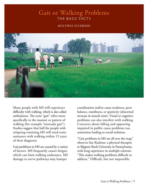 Gait Or Walking Problems National Multiple Sclerosis Society