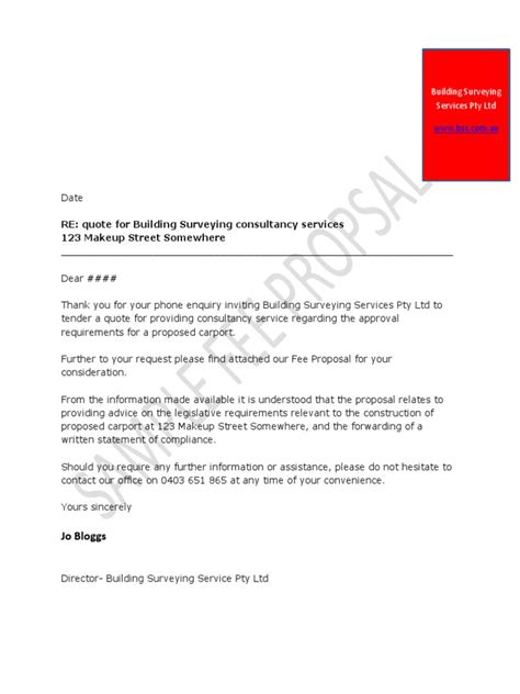 Sample Fee Proposal Pdf