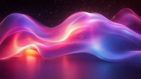 Colorful Abstract Waves Of Light Illuminated Against A Dark Background Creating A Mesmerizing