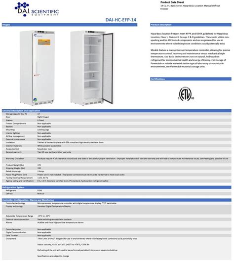 Dai Hc Efp 14 Data Sheet Dai Scientific