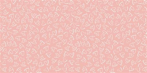 Seamless Vector Pattern With Small Hearts Vector Repeating Texture With White Linear Heart On