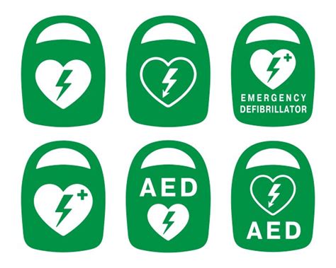 Aed Emergency Defibrillator Icon Sign Symbol Vector Image