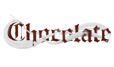 The Word Chocolate Written By Liquid Chocolate On White Background