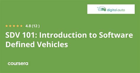Sdv 101 Introduction To Software Defined Vehicles Coursera