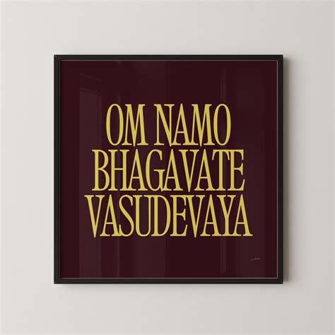 Om Namo Bhagavate Vasudevaya Print Sanskrit Prayer Square Wall Art
