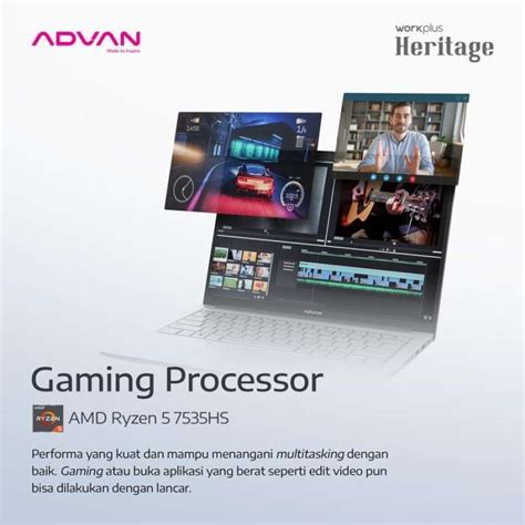 Promo Advan Workplus Heritage Ryzen 5 7535hs 8gb Ssd 512gb 14 W11