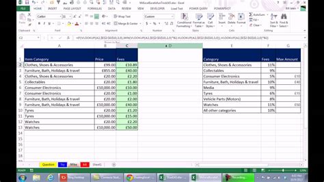 Mr Excel And Excelisfun Trick 143 Ebay Vlookup Percentage Or Max Amount Youtube