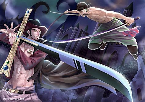 Mihawk Vs Zoro By Eternal S On Deviantart Mihawk X Zoro Zoro And