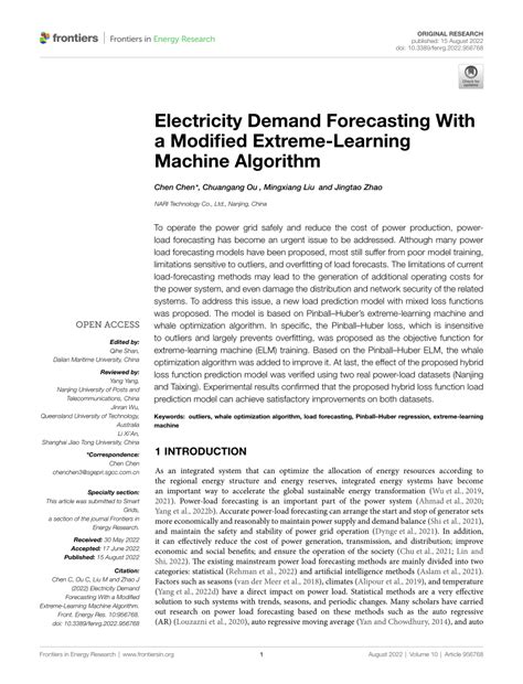 Pdf Electricity Demand Forecasting With A Modified Extreme Learning Machine Algorithm