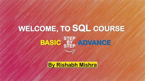 Complete Sql Tutorial In Hindi By Rishabh Mishra Basic To Advancepdf