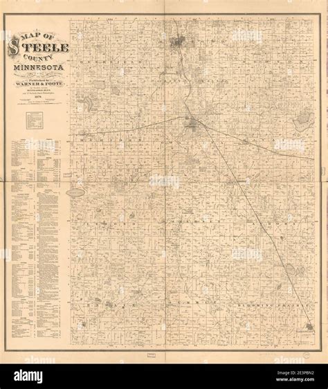 Map Of Steele County Minnesota Drawn From Actual Surveys And The