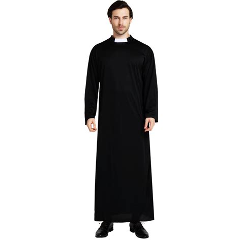 Fantasia Padre Adulto Tunica Preta Cosplay Padre Shopee Brasil