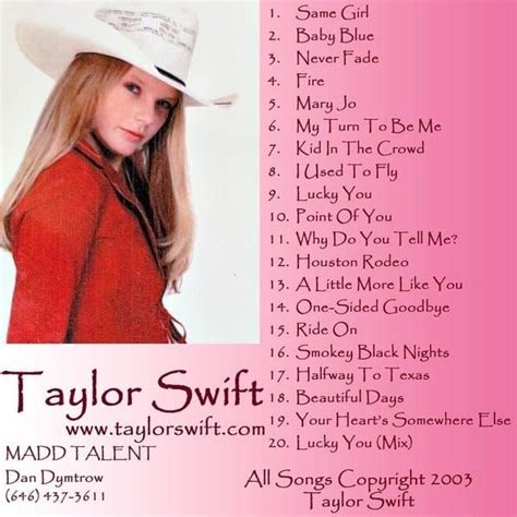 Taylor Swift 2003 Demo Lyrics And Tracklist Genius