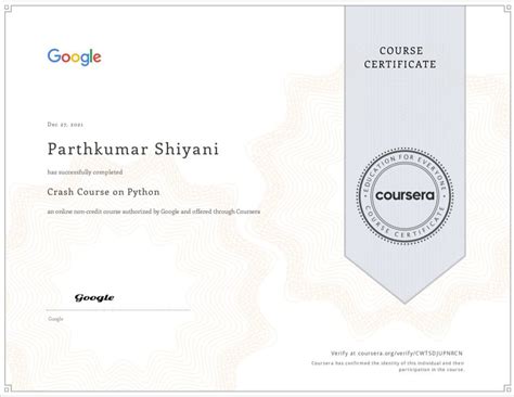 Parth Shiyani On Linkedin Coursera Pythonprogramming