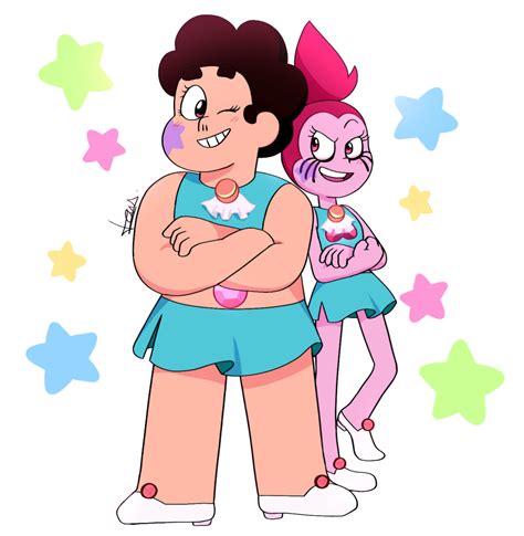 Steven And Spinel By Natuski On Deviantart