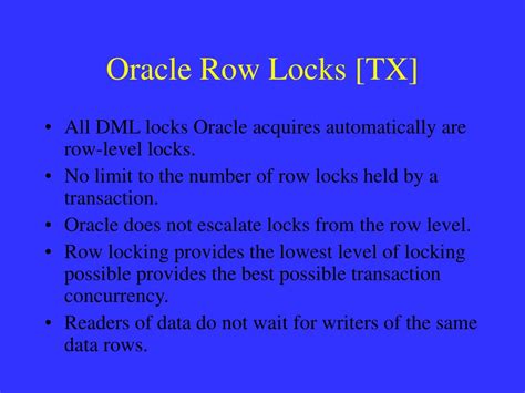 Ppt Oracle Locking Powerpoint Presentation Free Download Id141955