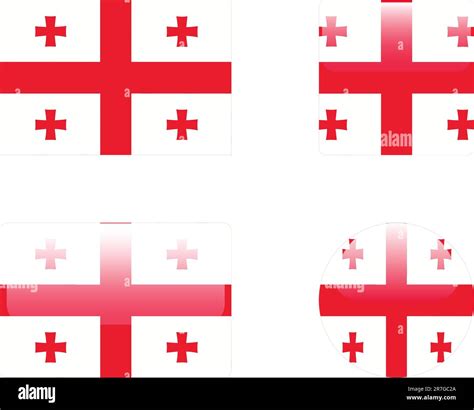 Georgia Flag And Buttons Collection Vector Stock Vector Image And Art Alamy