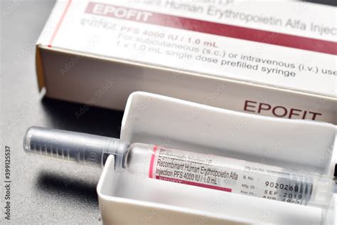 Epofit Injection For Hemoglobin Injection For Treat Anemia Stock 写真