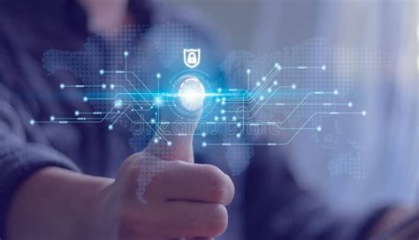 Man Uses Fingerprints To Gain Personal Access E Kyc Biometric Security Stock Image Image Of