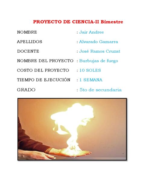 Proyecto De Ciencia Pdf