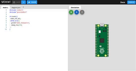 New Raspberry Pi Pico Sdk Project Wokwi Simulator