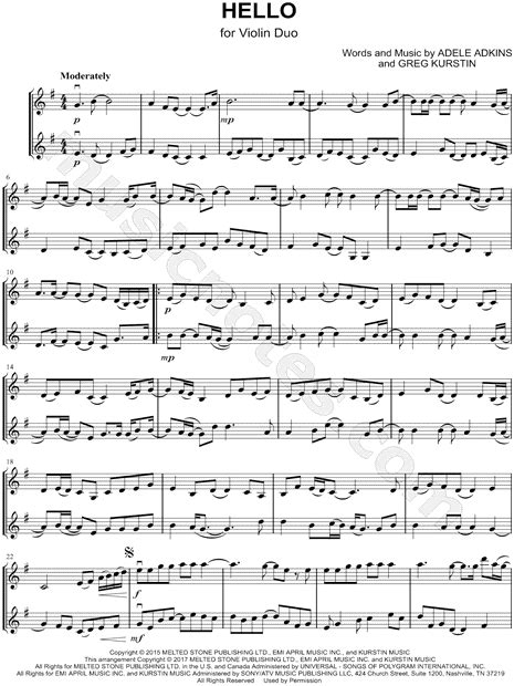Violin Sheet Music Adele