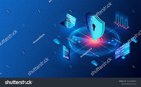 Cloudbased Cybersecurity Solutions Secure Corporate Institutional Stock Illustration 2141789347