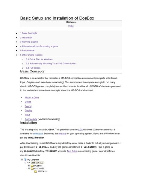 Basic Setup And Installation Of Dosbox Tutorial Pdf Installation