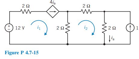 Solved Determine The Values Of The Mesh Currents I And I For The Answer Transtutors
