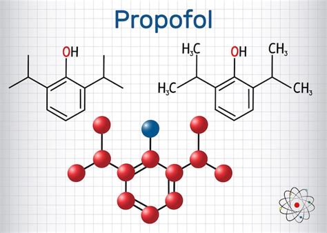 Molécula De Fármaco Anestésico Propofol Modelo De Molécula De Fórmula