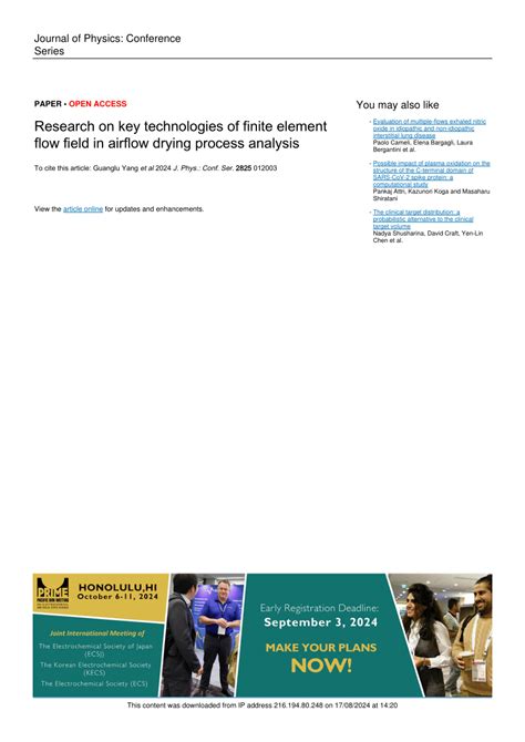 Pdf Research On Key Technologies Of Finite Element Flow Field In