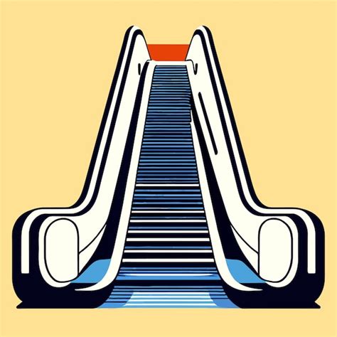 Premium Vector Escalator Moving Staircase With Arrows Showing Way Of