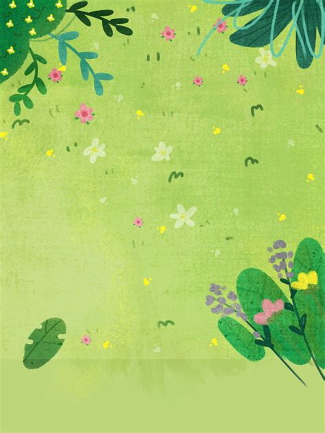 Green Grass Floret Plant Background Design Green Cartoon Simple