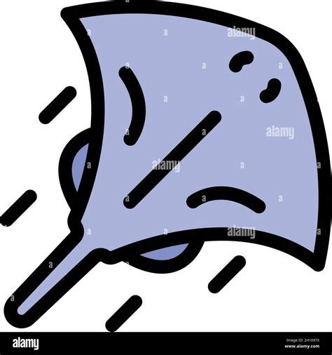 Beach Stingray Icon Outline Beach Stingray Vector Icon Color Flat Isolated Stock Vector Image