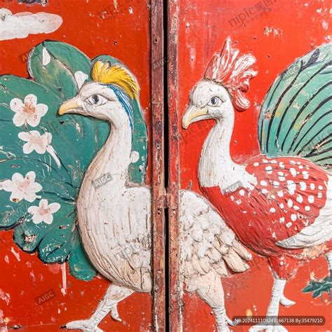 Ai创作图鹤鹿同春花板 锦鸡拜寿图 朱漆彩绘木门木窗 双凤贺寿花板 雕花彩绘宅门 双凤贺寿图花板 古厝彩绘 古代木门红 恭王府彩绘 凤穿牡丹花板 状元及第屏门花 辽代彩绘木门 红色朱漆描金实木