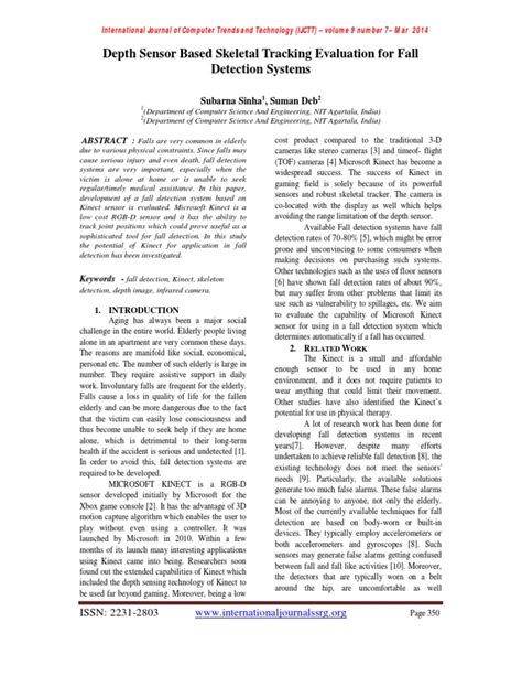 Pdf Depth Sensor Based Skeletal Tracking Evaluation For Fall