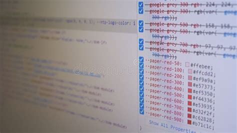 Programmer Views The Html Code Of The Page On A Screen Of A Computer Monitor 4k Stock Footage