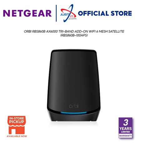 Netgear Orbi Ax6000 Tri Band Add On Wi Fi 6 Mesh Satellite Rbs860b 100aps Shopee Malaysia